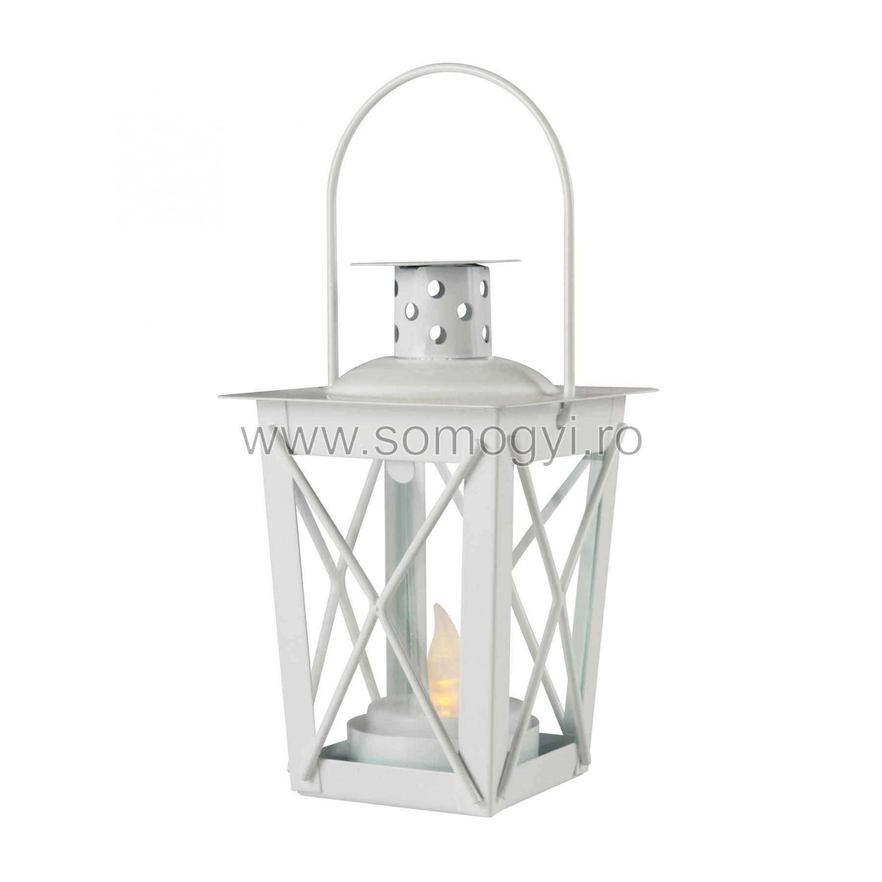 Felinar metalic, candela cu LED, alb LTN 10/WH | Somogyi Elektronic S.R.L.