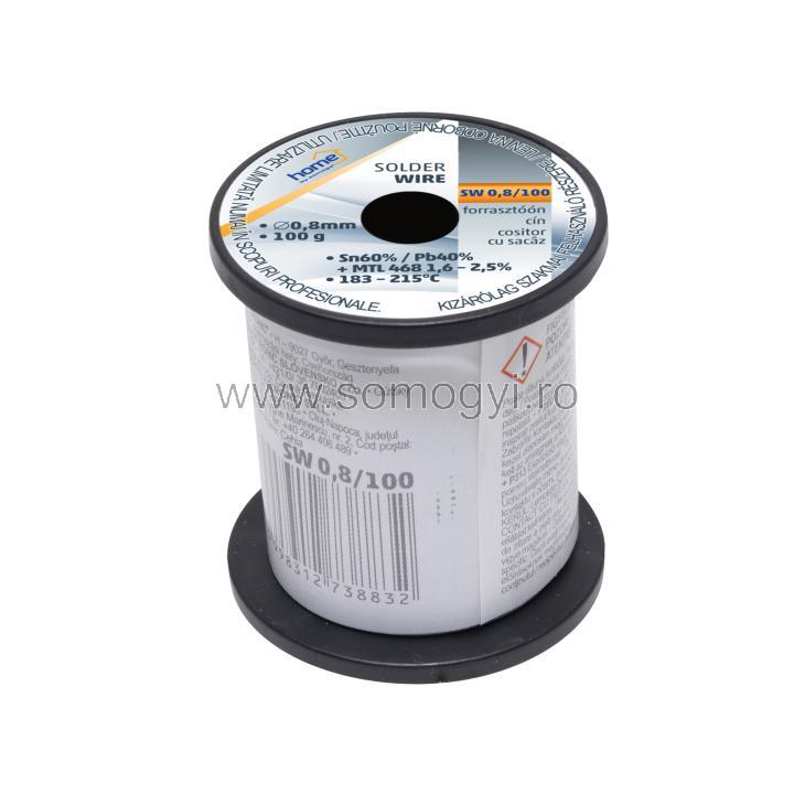 Cositor cu sacâz, 0,8 mm, 100g SW 0,8/100 | Somogyi Elektronic S.R.L.